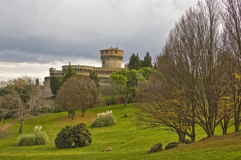 Castle in Volterra stock image. Image of destinations - 13838217