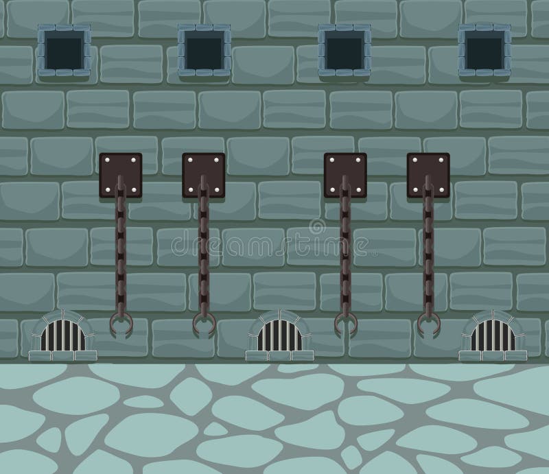 Castle wall with chains stock vector. Illustration of royal - 246991210