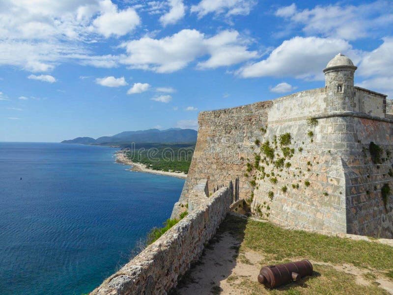 A Castle Wall on the Coastline Stock Photo - Image of beautiful, hill ...