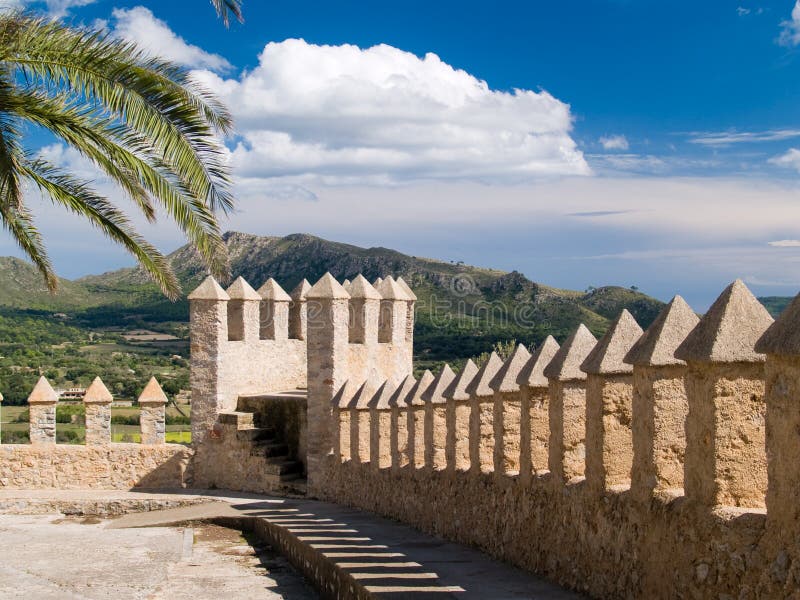 Castle wall with landscape stock image. Image of defense - 3429367