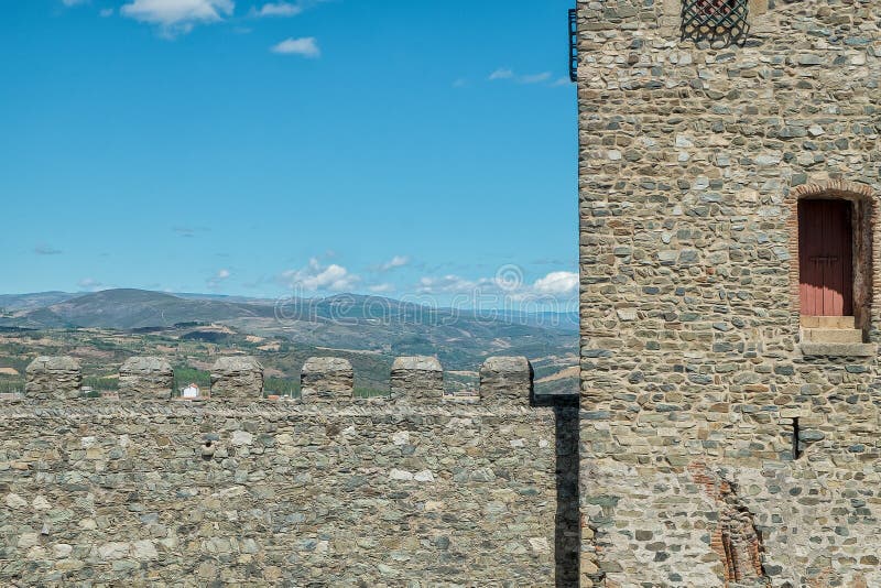 Castle Wall Overlooking the Mountains. Stock Photo - Image of ...