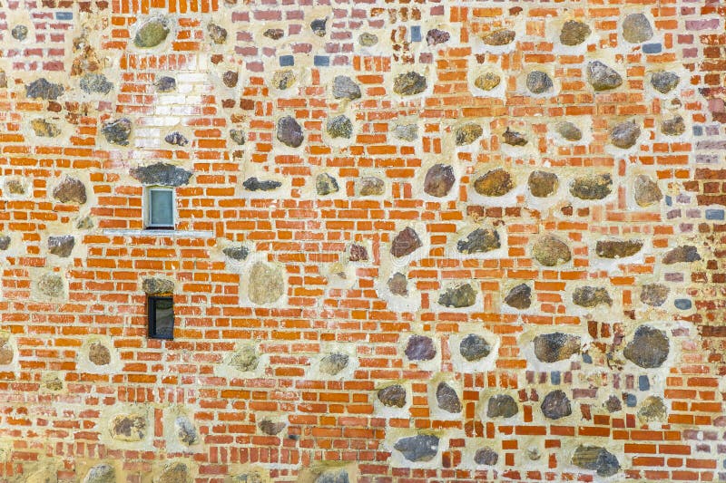 Castle Wall Texture Made of Bricks in Mir Belarus Stock Photo - Image ...