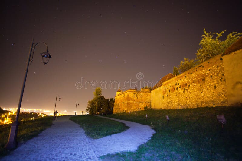 Castle walls at night stock image. Image of noble, landmark - 37183051