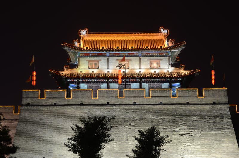 Castle walls at night stock photo. Image of castle, culture - 44031648