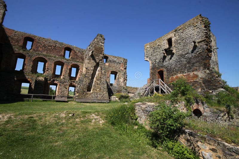 Castle walls stock image. Image of bench, frame, grass - 56731555