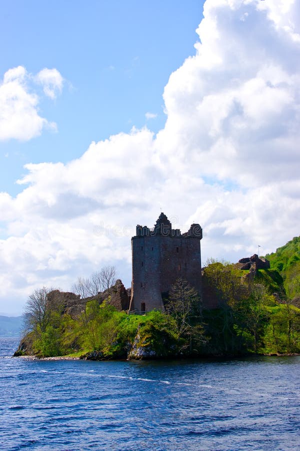 Castle Watchtower on the Lake Shore Stock Photo - Image of water ...