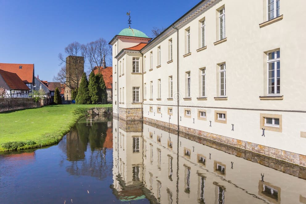 Castle Westerholt with Reflection in the Water Stock Photo - Image of ...