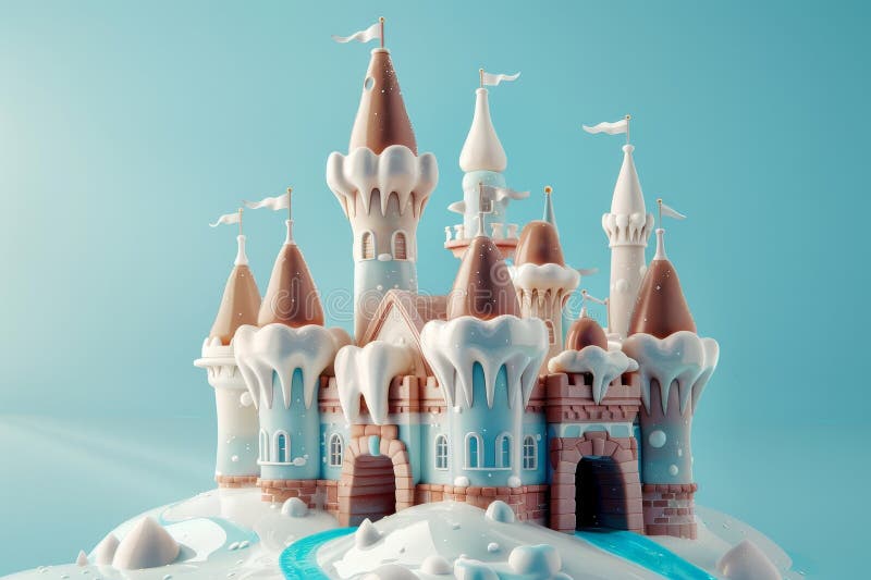 A Castle with a White Tooth on Top of it with Generative AI Stock ...