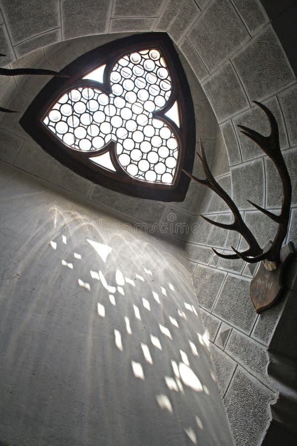 Castle window stock photo. Image of tower, antlers, hluboka - 69162436