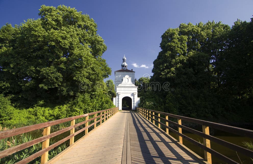 Castle in Zbaszyn stock image. Image of moat, monument - 24649795