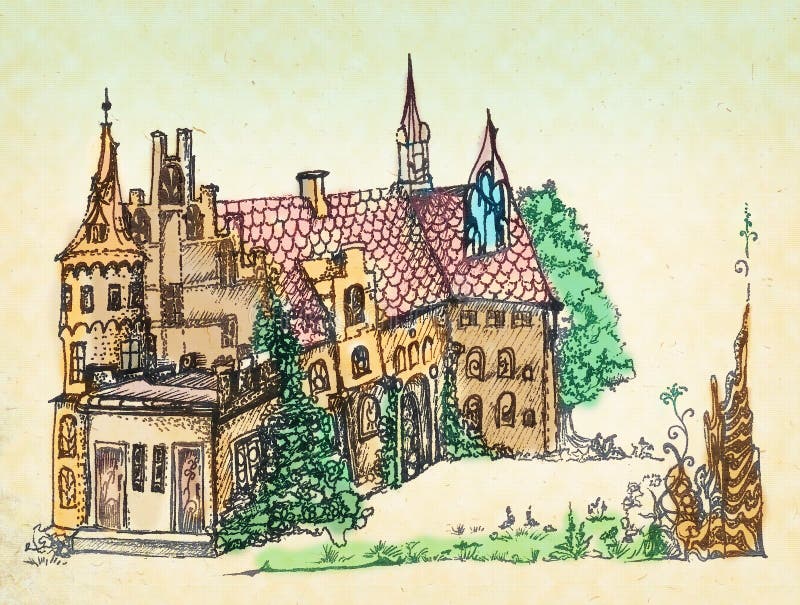 Castles stock illustration. Illustration of drawing, decoration - 17889408