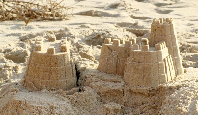 Castles in the sand stock image. Image of soil, geology - 230800783