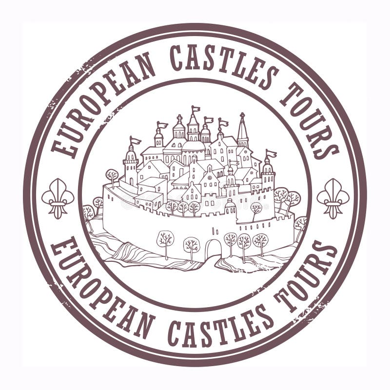 Castles Tours stamp stock vector. Illustration of sign - 29477532