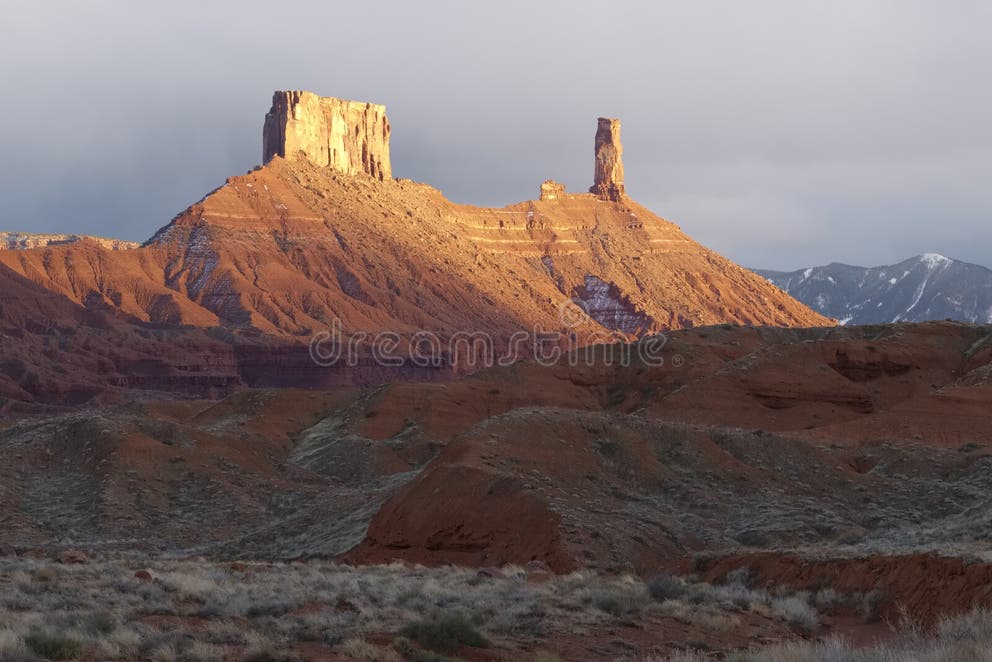 Castleton Tower stock photo. Image of formation, tower - 87402424