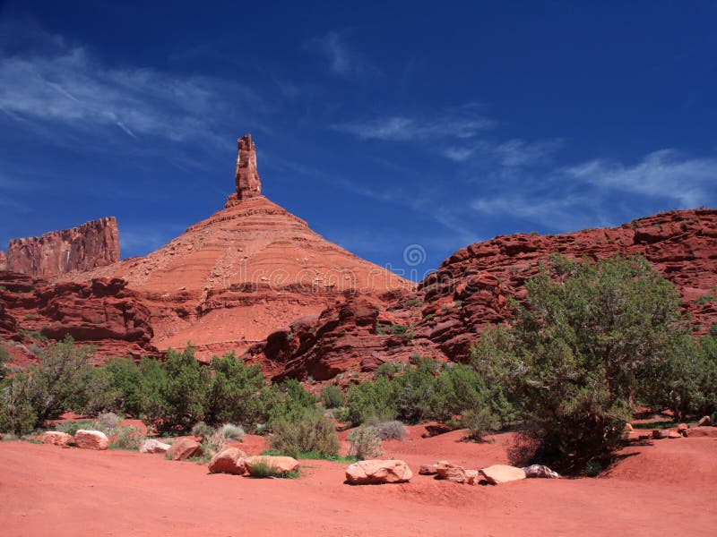 Castleton Tower Utah state stock photo. Image of steep - 14200568
