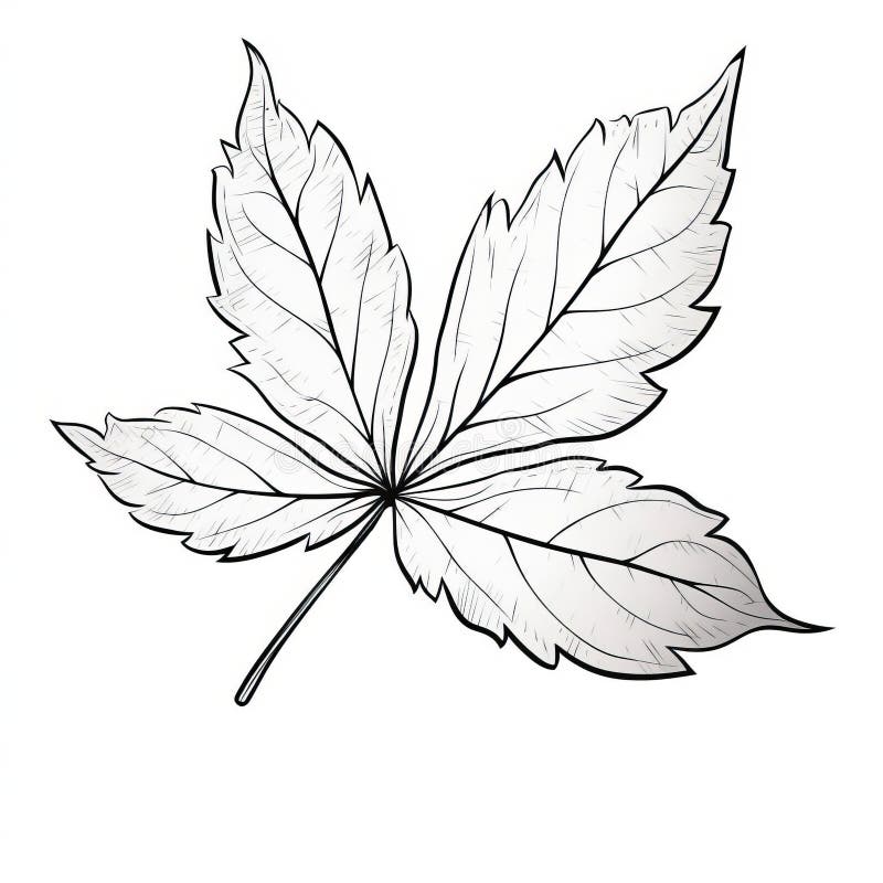 Simple Black and White Vector Castor Bean Leaf Design Stock ...