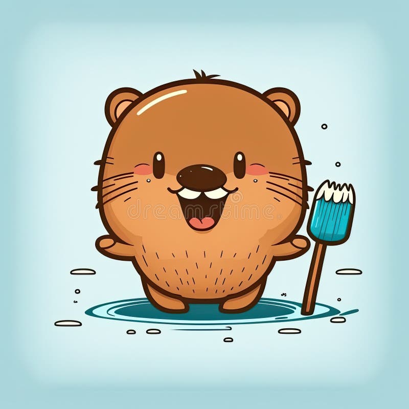 Castor Feliz De Dibujos Animados Sobre Un Fondo De Color Claro. Ai ... Castor Feliz De Dibujos Animados Sobre Un Fondo De Color Claro. Ai ...