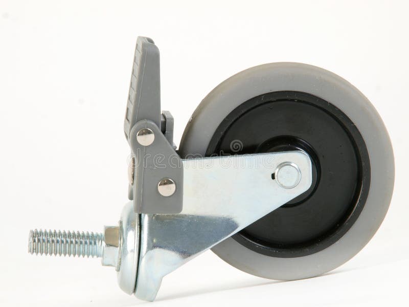 Castor Wheel with Foot Brake Stock Photo - Image of isolated, trades ...