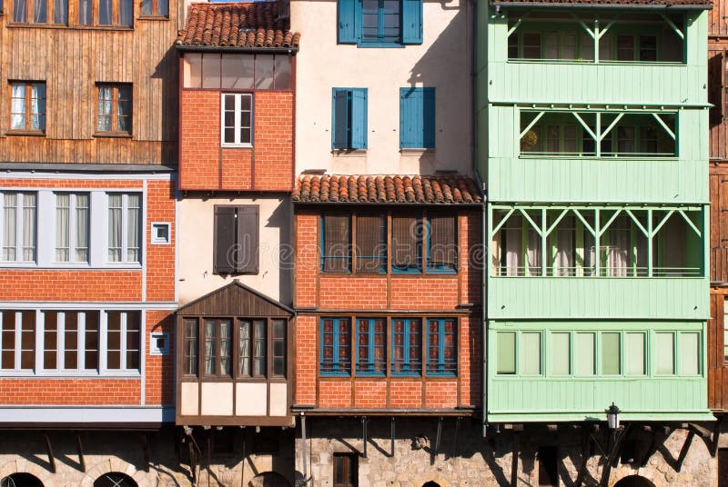 Castres facades stock photo. Image of medieval, oldtown - 28037442
