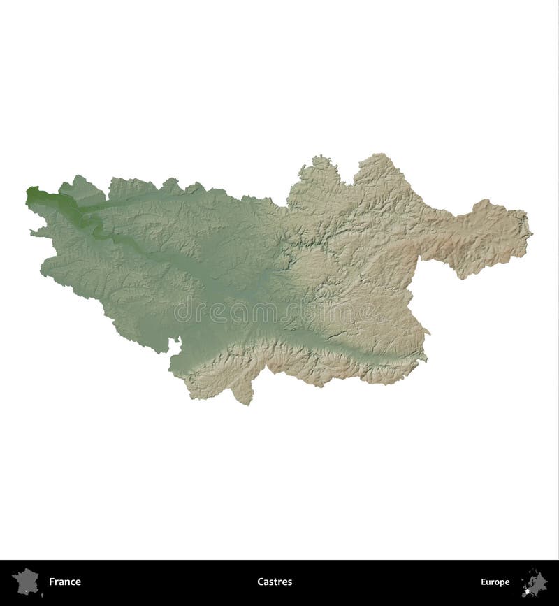 Castres, France, Isolated on White. Physical Stock Illustration ...