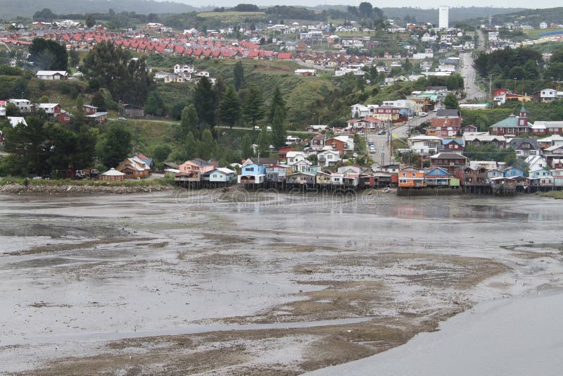 Castro Auf Chiloe-Insel, Chile Stockfoto - Bild von wasser, paprika ...