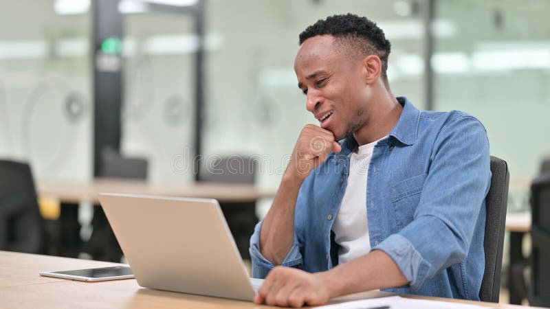 Disappointed Man with Laptop Stock Photo - Image of security ...