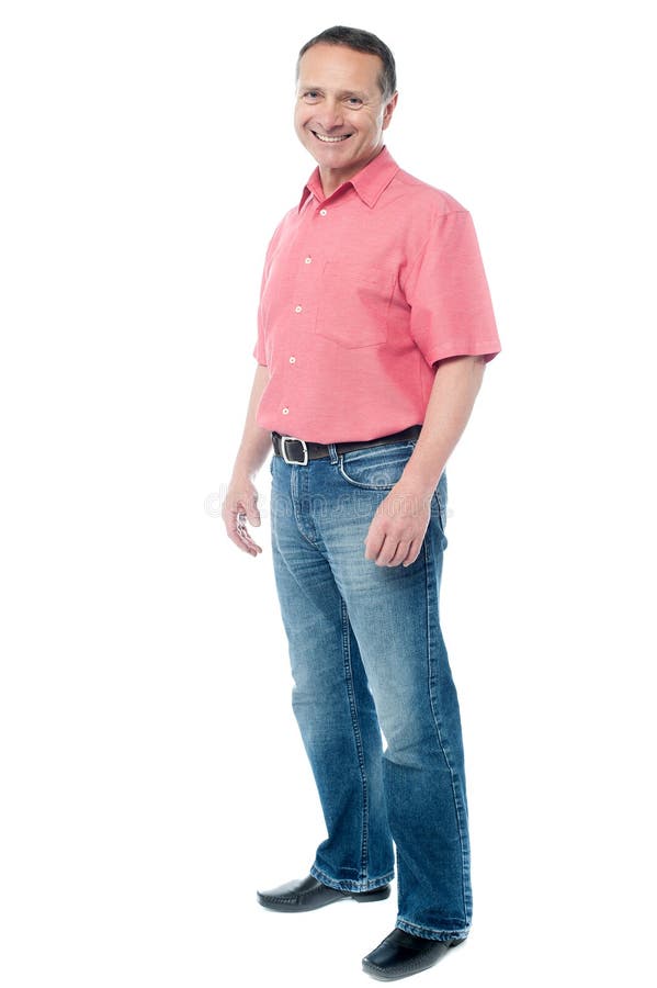 Mature Gentleman with Raised Arms Stock Photo - Image of mature, length ...