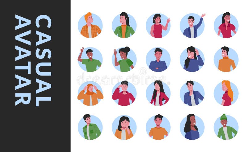 Casual Avatar for Team Collage Businessman Profile User with Diversity ...