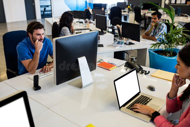 Casual Business People Using Technology Stock Photo - Image of ...