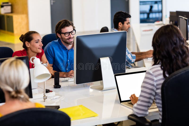 Casual Business People Using Technology Stock Photo - Image of ...