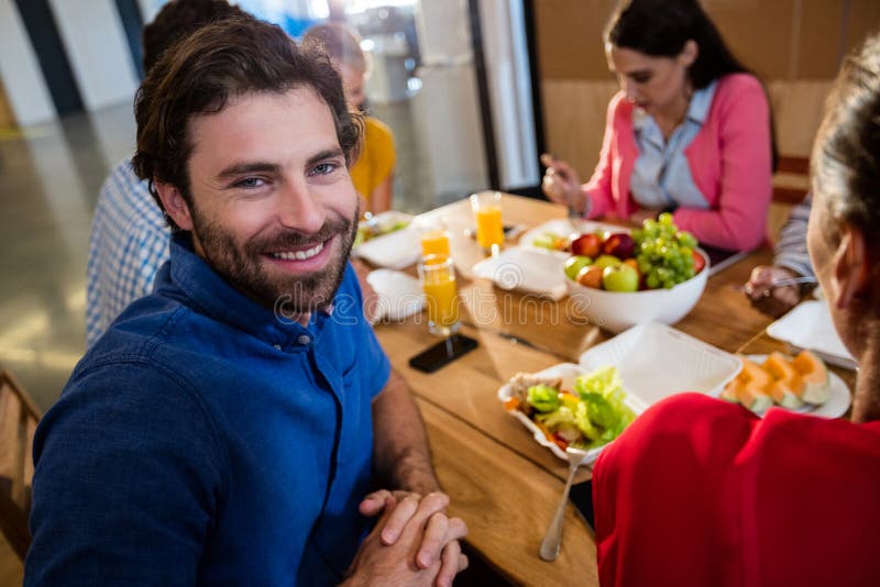 Casual Business Team Eating Together Stock Image - Image of agency ...