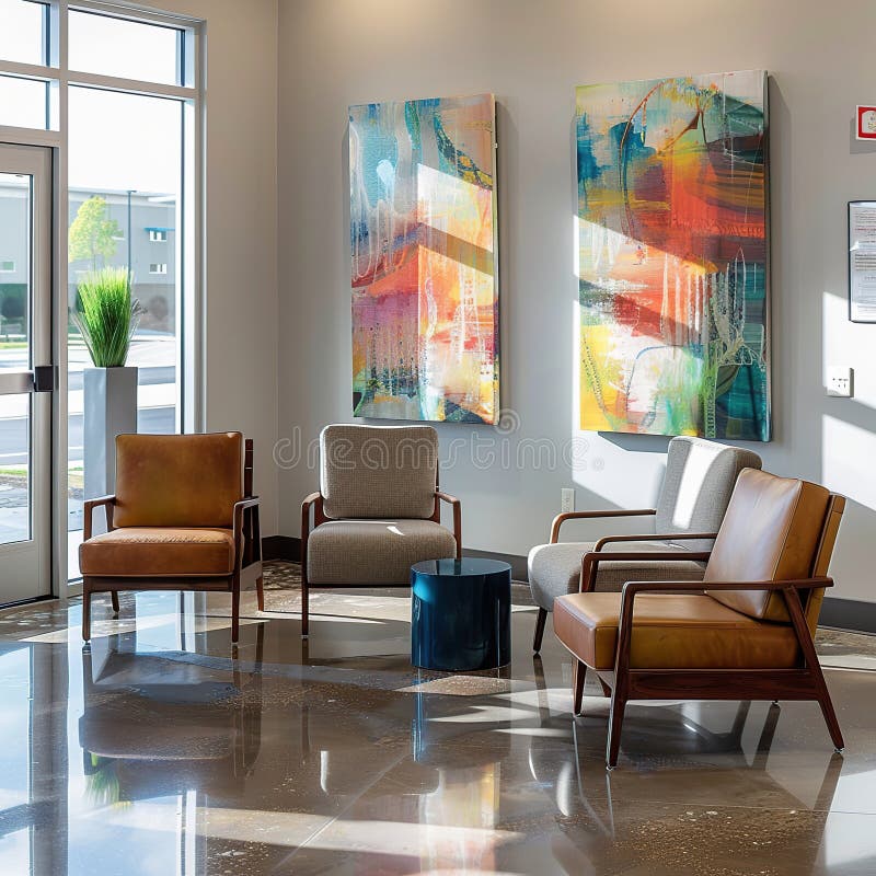 Casual and Comfortable Chairs in the Reception of a Community Center ...
