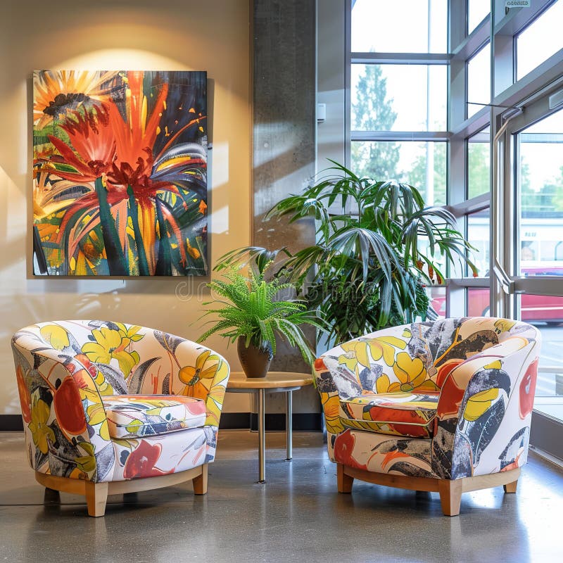 Casual and Comfortable Chairs in the Reception of a Community Center ...
