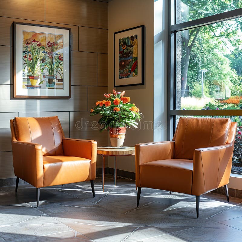 Casual and Comfortable Chairs in the Reception of a Community Center ...