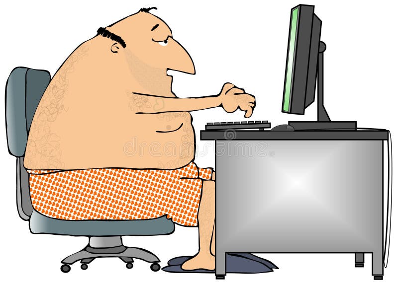 Fat man eating junk food stock illustration. Illustration of cartoon ...