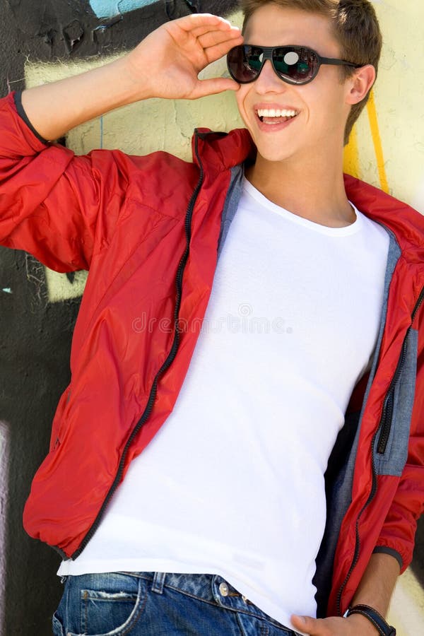 Casual cool guy stock image. Image of cheerful, street - 15139645