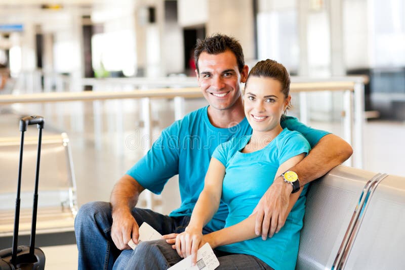 Couple flight tickets stock photo. Image of male, excited - 43186390