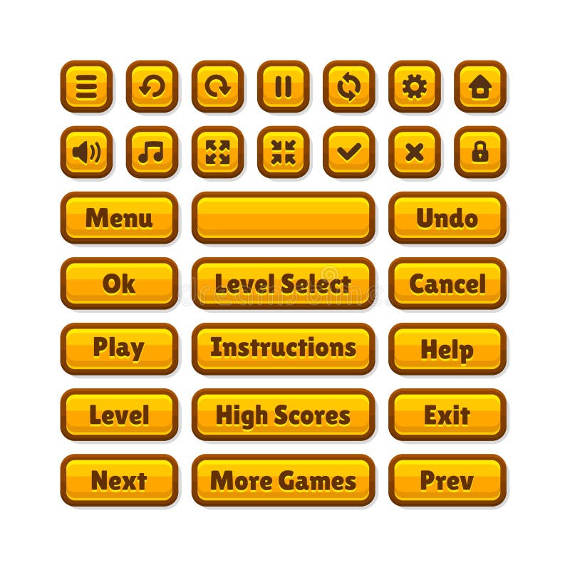 Casual Game UI Kit Buttons Set. Cartoon Style Stock Vector ... Casual Game UI Kit Buttons Set. Cartoon Style Stock Vector ...