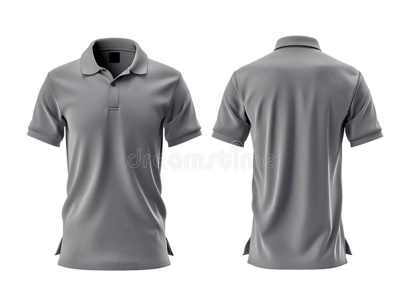 Casual Grey Shirt Front and Back View Free Mockup Stock Illustration ...