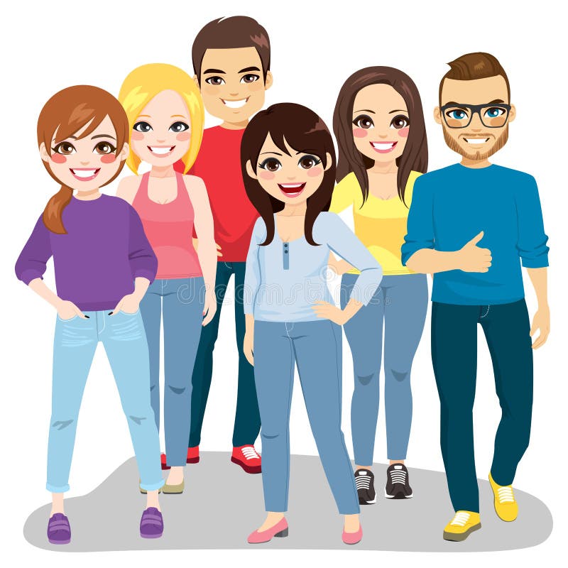 Group Six Friends Stock Illustrations – 761 Group Six Friends Stock ...