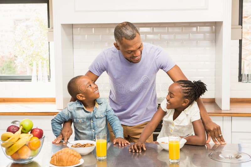 Casual Happy Family Having Breakfast Stock Image - Image of healthy ...