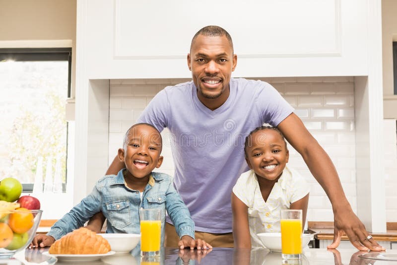 Casual Happy Family Having Breakfast Stock Image - Image of adult ...