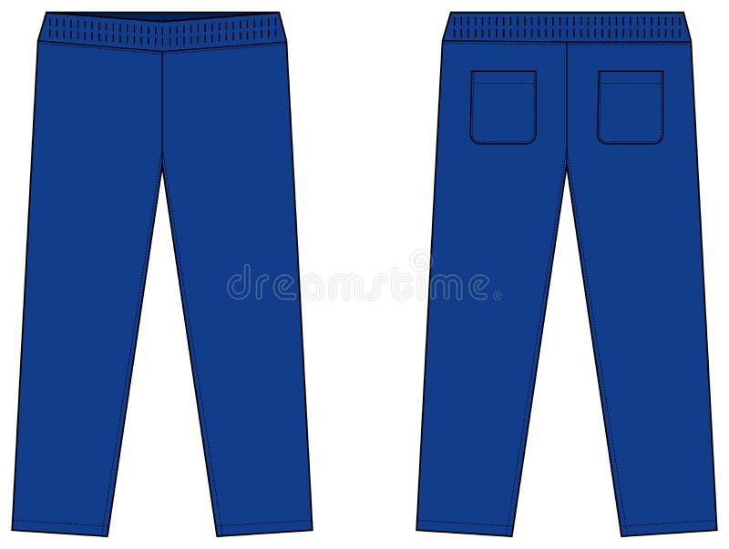 Casual Jersey Pants / Sweat Pants Template Vector Illustration / Blue ...