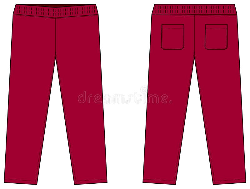 Casual Jersey Pants / Sweat Pants Template Vector Illustration Set ...