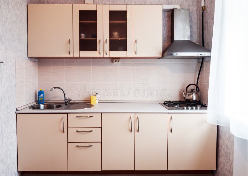 Casual kitchen stock image. Image of furniture, kitchen - 62433289