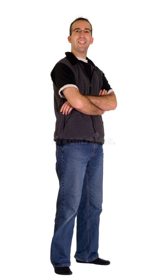 Casual Man Standing Isolated Stock Photo - Image of relaxed, look: 2437932