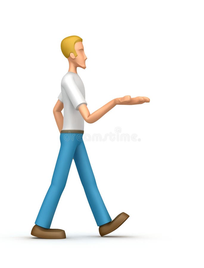 Casual Man Comes with Outstretched Arm Stock Illustration ...