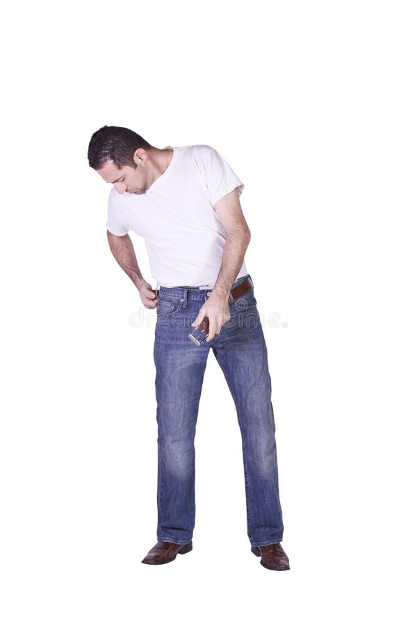 Casual Man Dressing Up stock image. Image of putting - 13046875