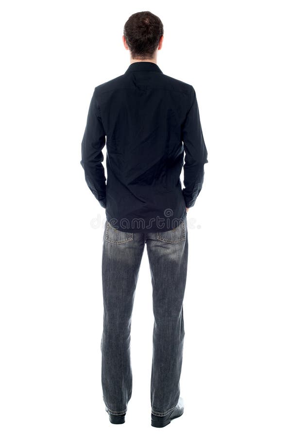 Casual Man Facing Towards The Wall Stock Image - Image: 45586935