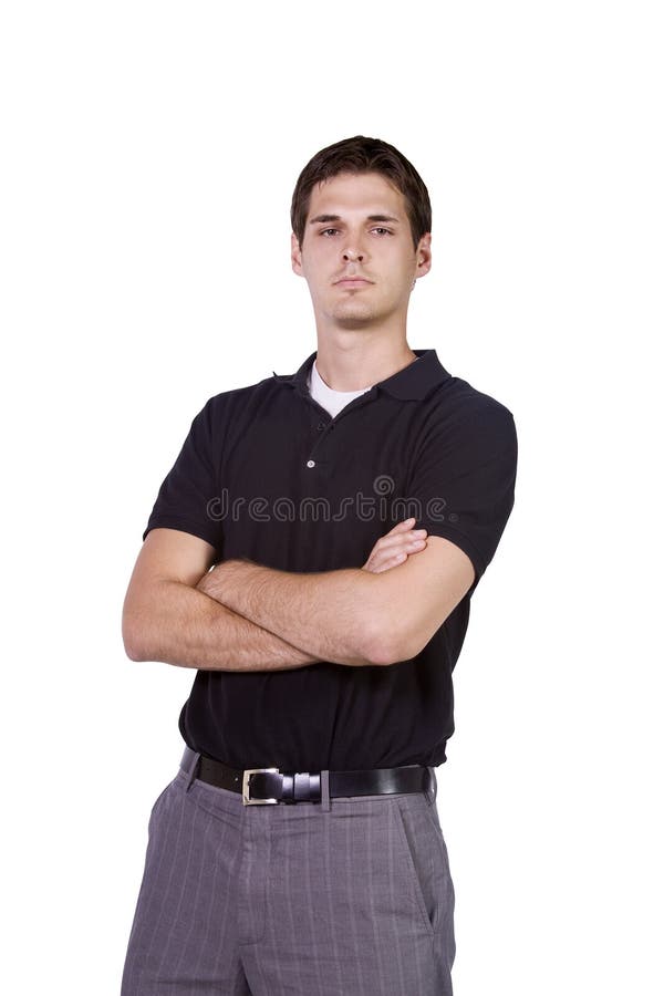 Casual Man with a Jacket Posing Stock Photo - Image of cross, stand ...